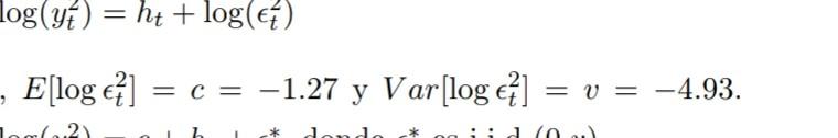 Solved log(yt2)=ht+log(ϵt2)E[logϵt2]=c=−1.27 y | Chegg.com
