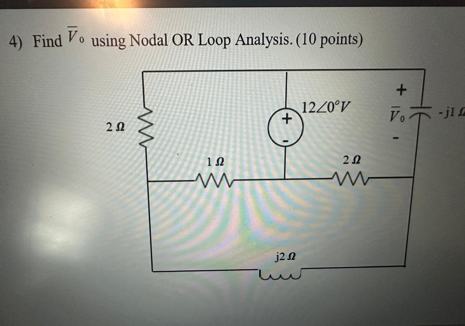 Solved Find ?bar (V)0 ﻿using Nodal OR Loop Analysis. (10 | Chegg.com