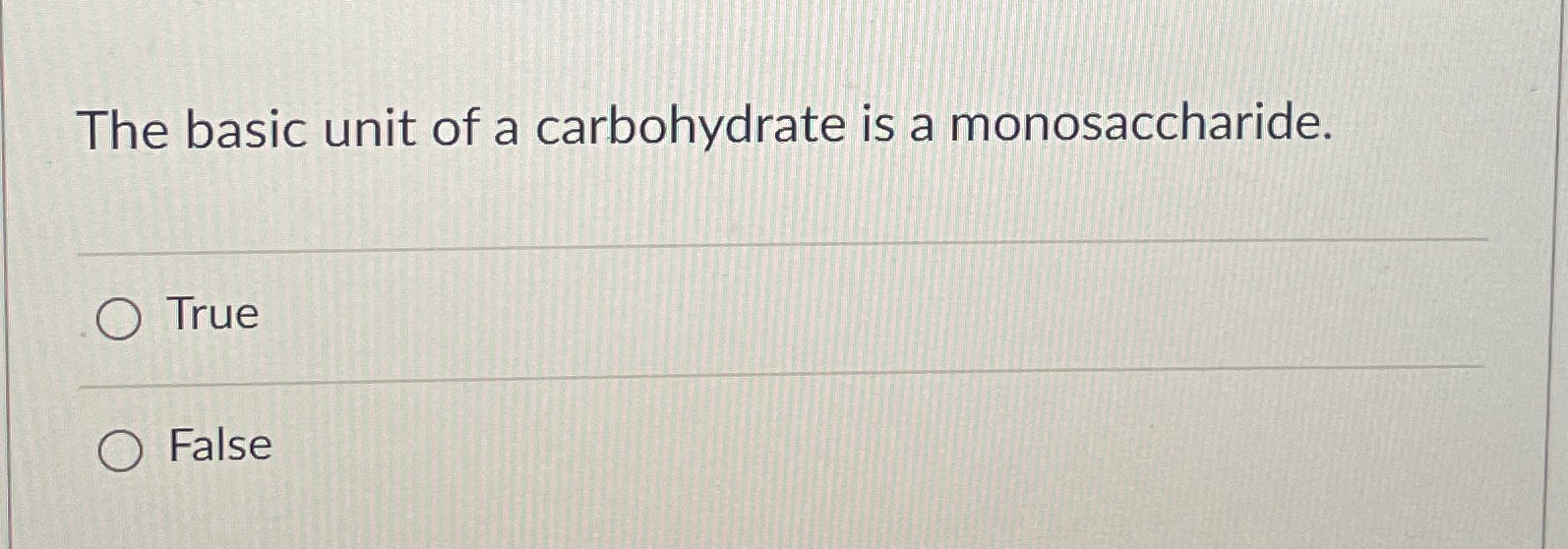 Solved The basic unit of a carbohydrate is a | Chegg.com