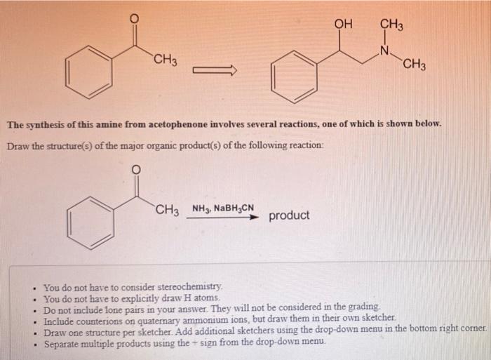 Solved OH CH3 N CH3 CH3 The synthesis of this amine from | Chegg.com