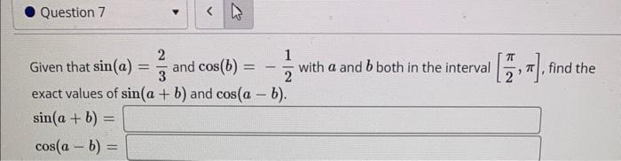 Solved ssignment 7.2: Sum and Difference Identities core: | Chegg.com