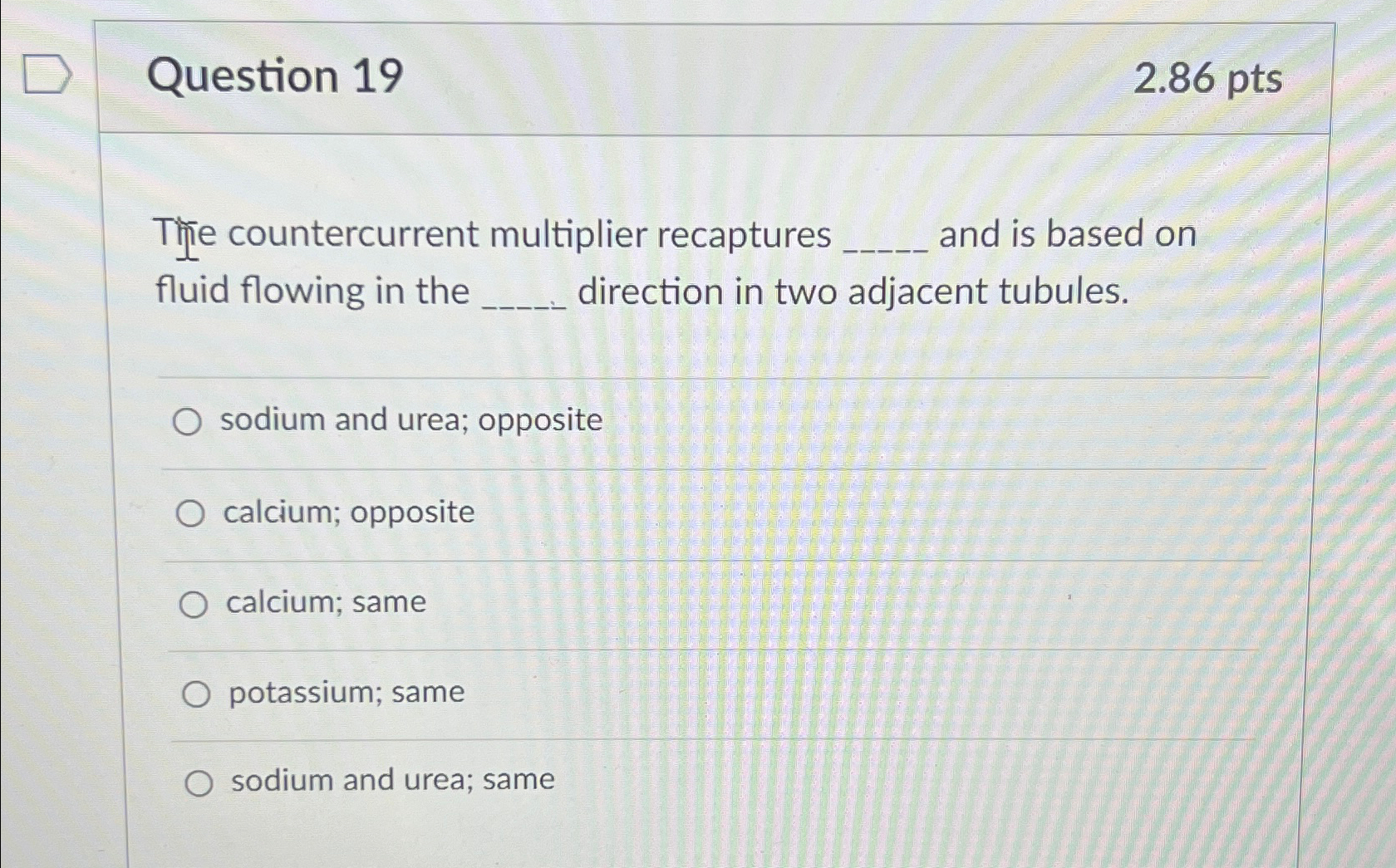 Solved Question 192.86ptsThe countercurrent multiplier | Chegg.com