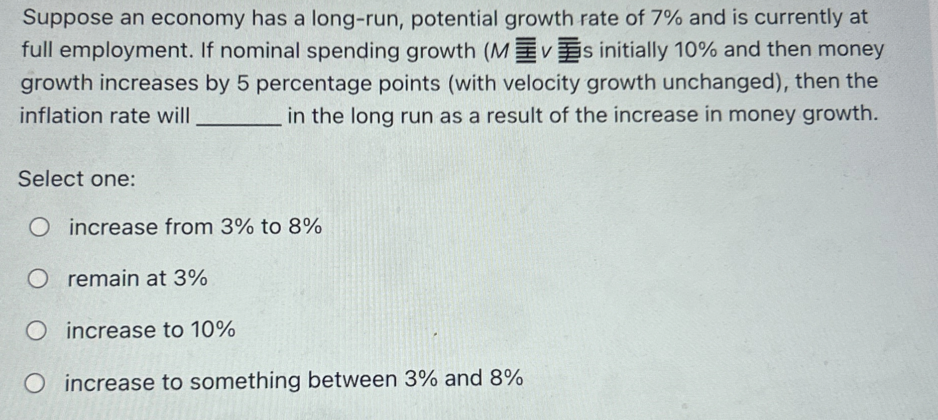Solved Suppose an economy has a long-run, potential growth | Chegg.com
