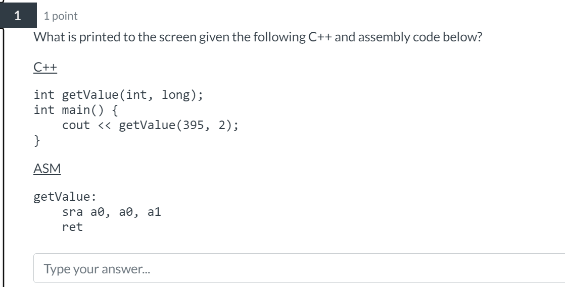 Solved What is printed to the screen given the following C++ | Chegg.com