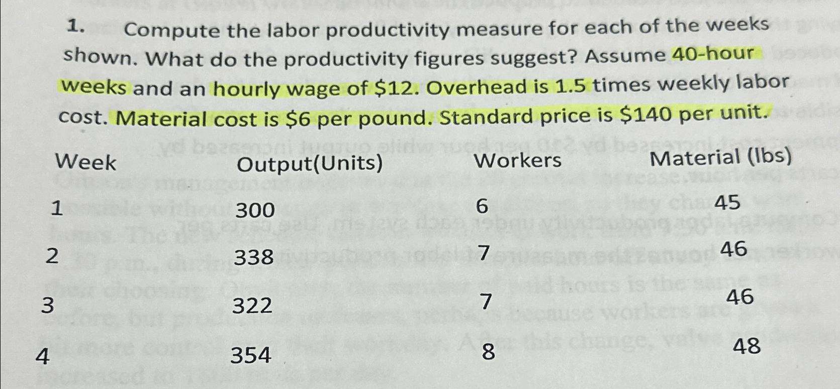 Solved Compute the labor productivity measure for each of | Chegg.com
