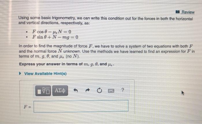 Solved Using some basic trigonometry, we can write this | Chegg.com