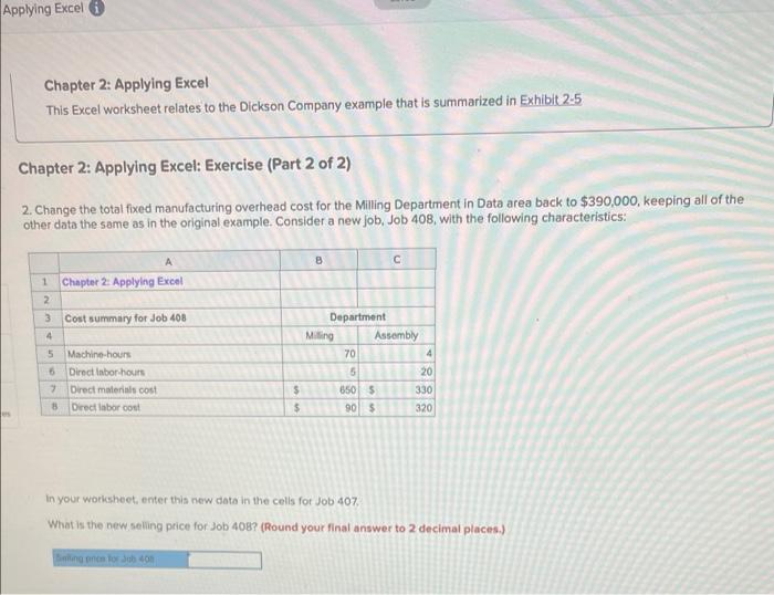 Solved Applying Excel Chapter 2: Applying Excel This Excel | Chegg.com