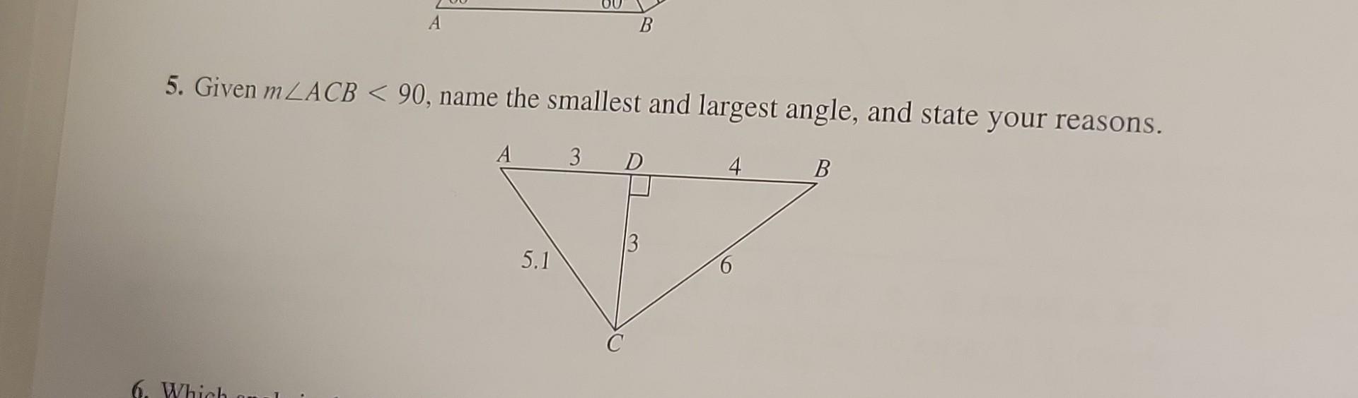 Solved 5. Given m∠ACB
