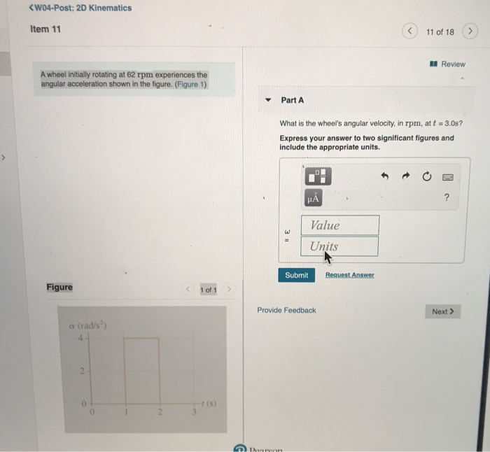 Solved Review A wheel initially rotating at 62 rpm | Chegg.com