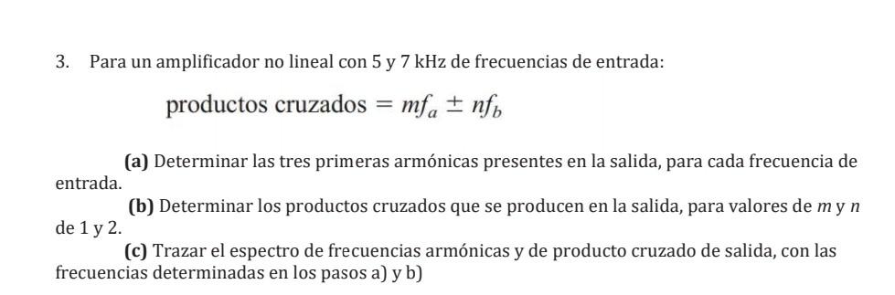 For a non-linear amplifier with 5 and 7 kHz input | Chegg.com