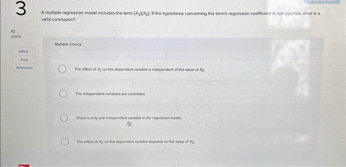 Solved A multiple regression model includes the term | Chegg.com