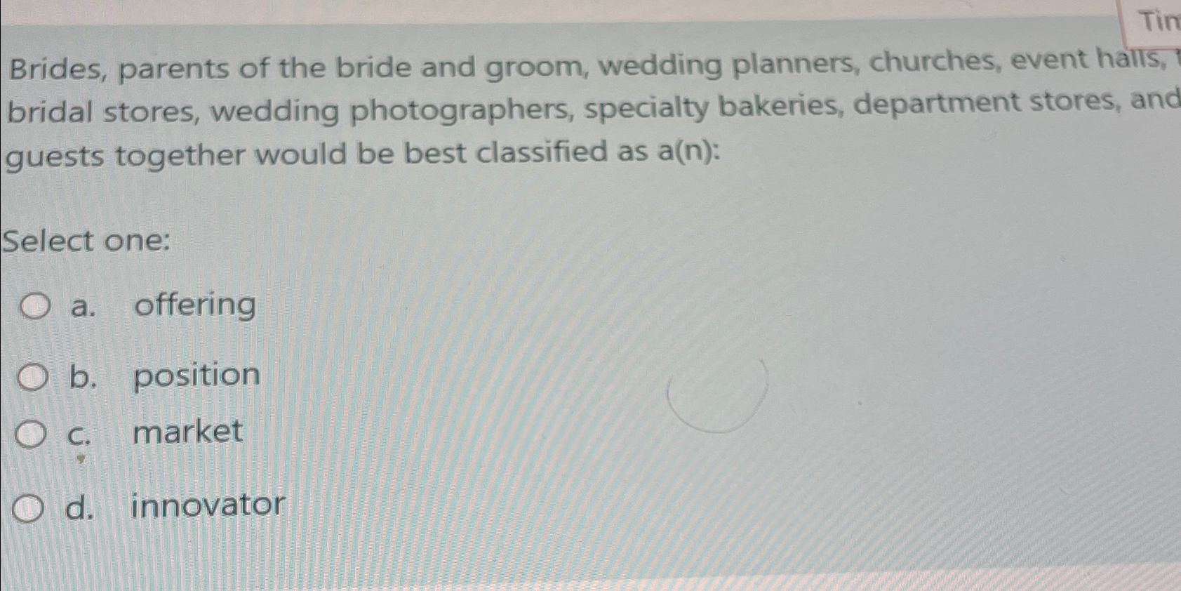 Solved Brides, parents of the bride and groom, wedding | Chegg.com