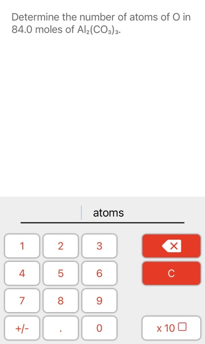 Solved Determine the number of atoms of O in 84.0 moles of | Chegg.com
