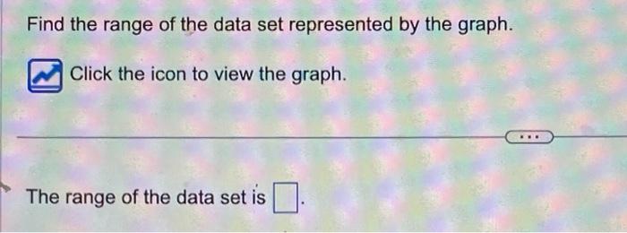 Solved Find the range of the data set represented by the | Chegg.com