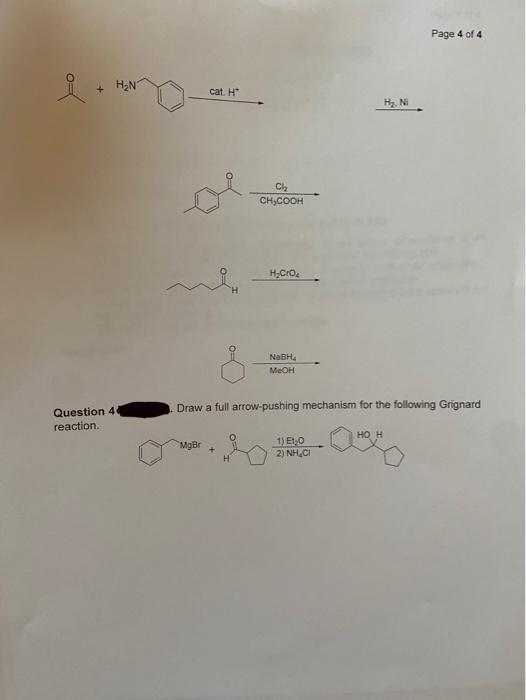 Solved 1) Et2O +BrMg 2) NH4Cl 1) Et2O 2) NH4Cl 1) Et2O | Chegg.com