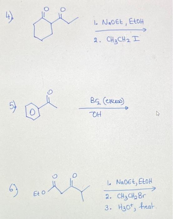 Solved OH Br2 (excess) 1. NaOEt,EtOH 2. CH3CH2Br | Chegg.com