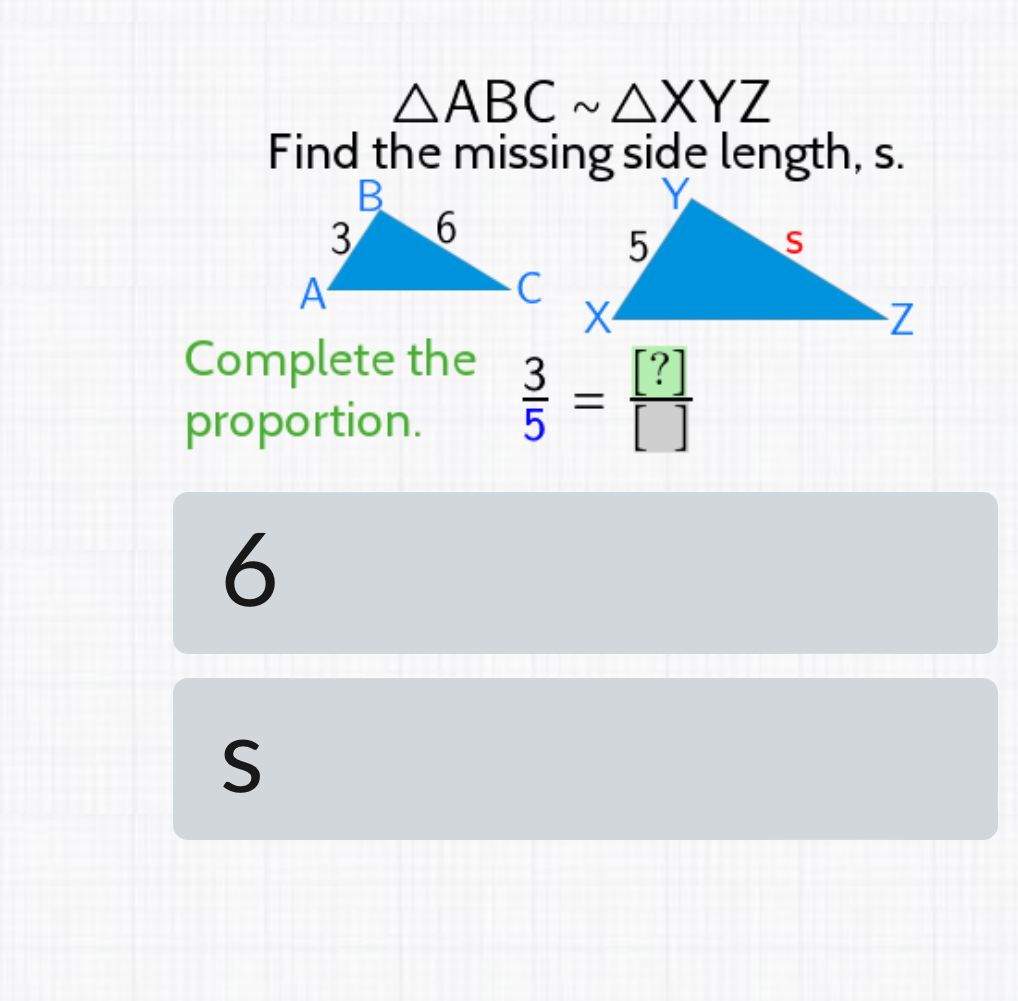 Solved ????ABC∼???xYZFind the missing side length, | Chegg.com