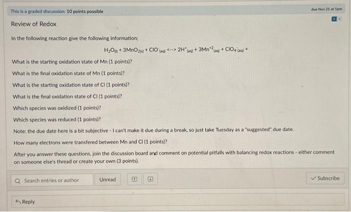 Solved Review of Redox In the following reaction give the | Chegg.com