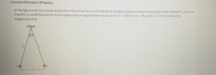 Solved Current Attempt in Progress In the figure two tiny | Chegg.com