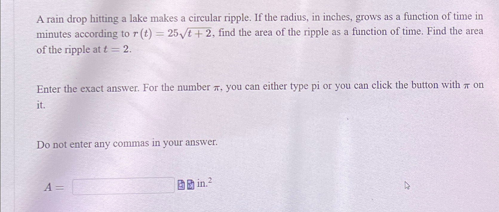Solved A rain drop hitting a lake makes a circular ripple. | Chegg.com