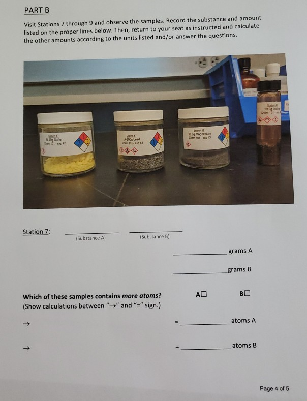 Solved PART B Visit Stations 7 through 9 and observe the | Chegg.com
