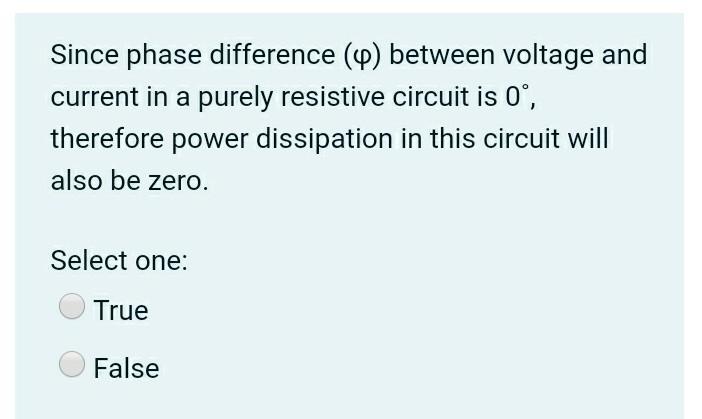 Solved In an RLC series circuits, when phase difference (0) | Chegg.com