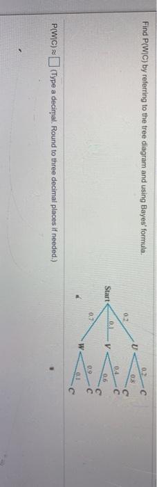 Solved Find P(WIC) by referring to the tree diagram and | Chegg.com