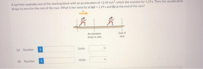 Solved A sprinter explodes out of the starting block with an | Chegg.com