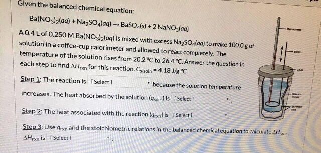 Solved Given the balanced chemical equation: Ba(NO3)2(aq) + | Chegg.com
