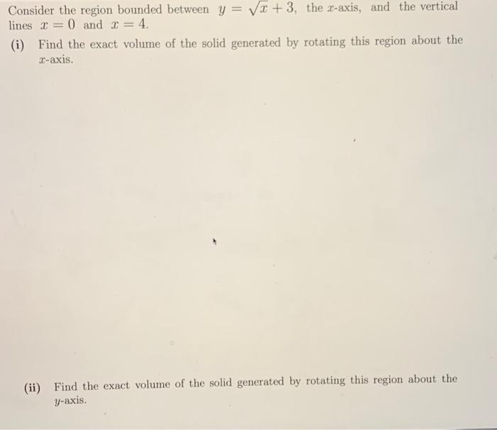 Solved Consider the region bounded between y = (x +3, the | Chegg.com