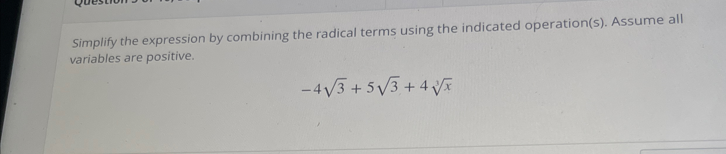 Solved Simplify the expression by combining the radical | Chegg.com