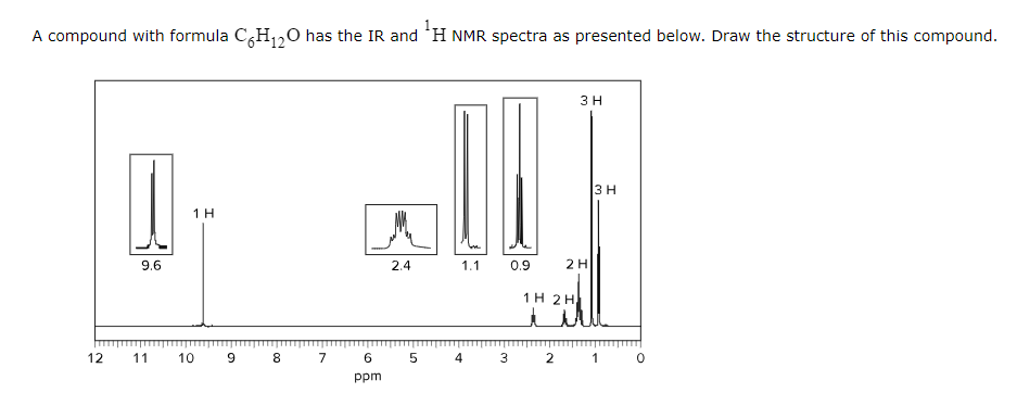Solved A compound with formula C6H12O ﻿has the IR and ?1H | Chegg.com