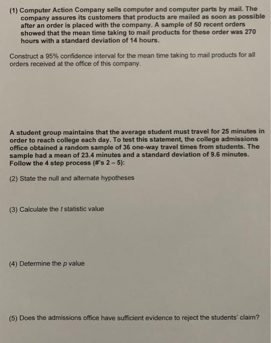 Solved (1) Computer Action Company sells computer and | Chegg.com