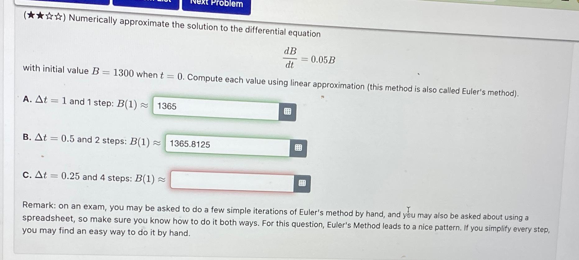 Solved Numerically approximate the solution to the | Chegg.com