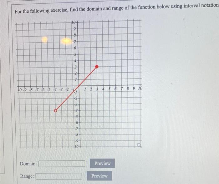 Solved For the following exercise, find the domain and range | Chegg.com