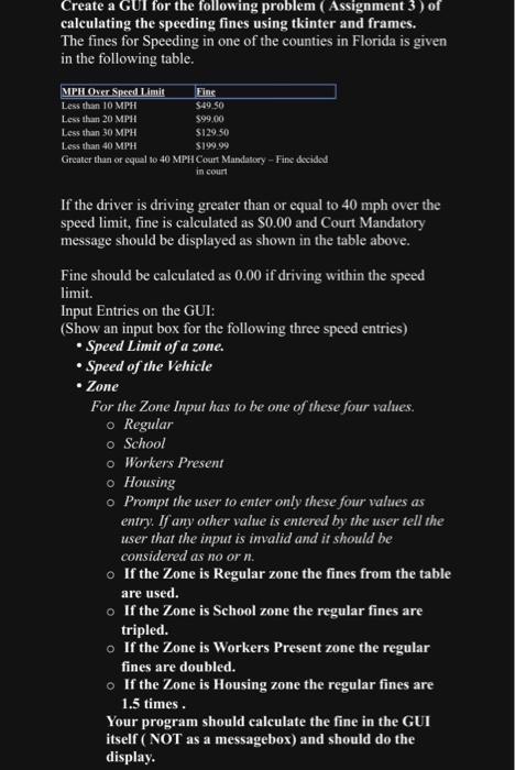 Solved Create a GUI for the following problem (Assignment 3 | Chegg.com