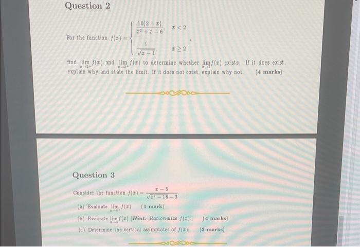 Solved For the function f(x)={x2+x−610(2−x),x−11,x