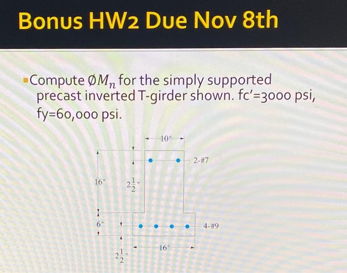 Solved -Compute ∅Mn for the simply supported precast | Chegg.com