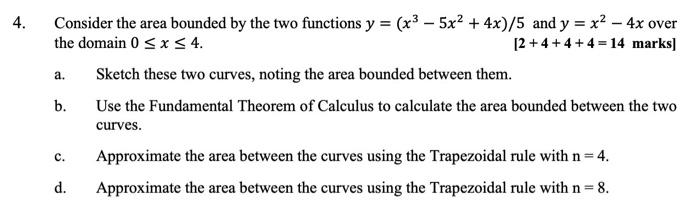 Solved Consider the area bounded by the two functions | Chegg.com
