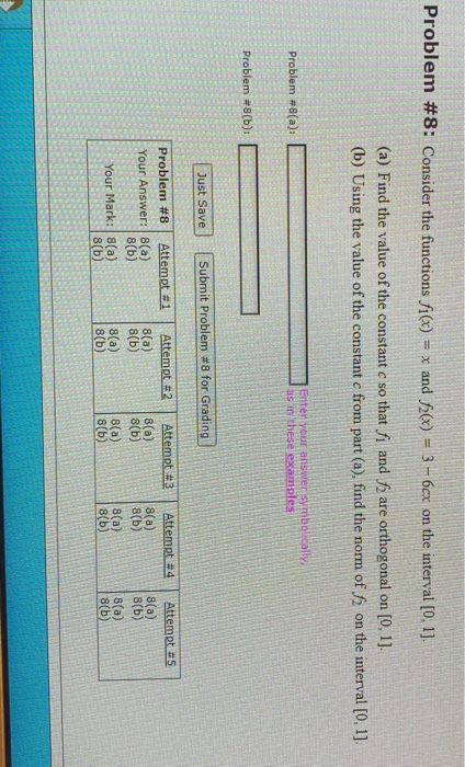 Solved Problem 8 Consider The Functions Fic X And 10 9142