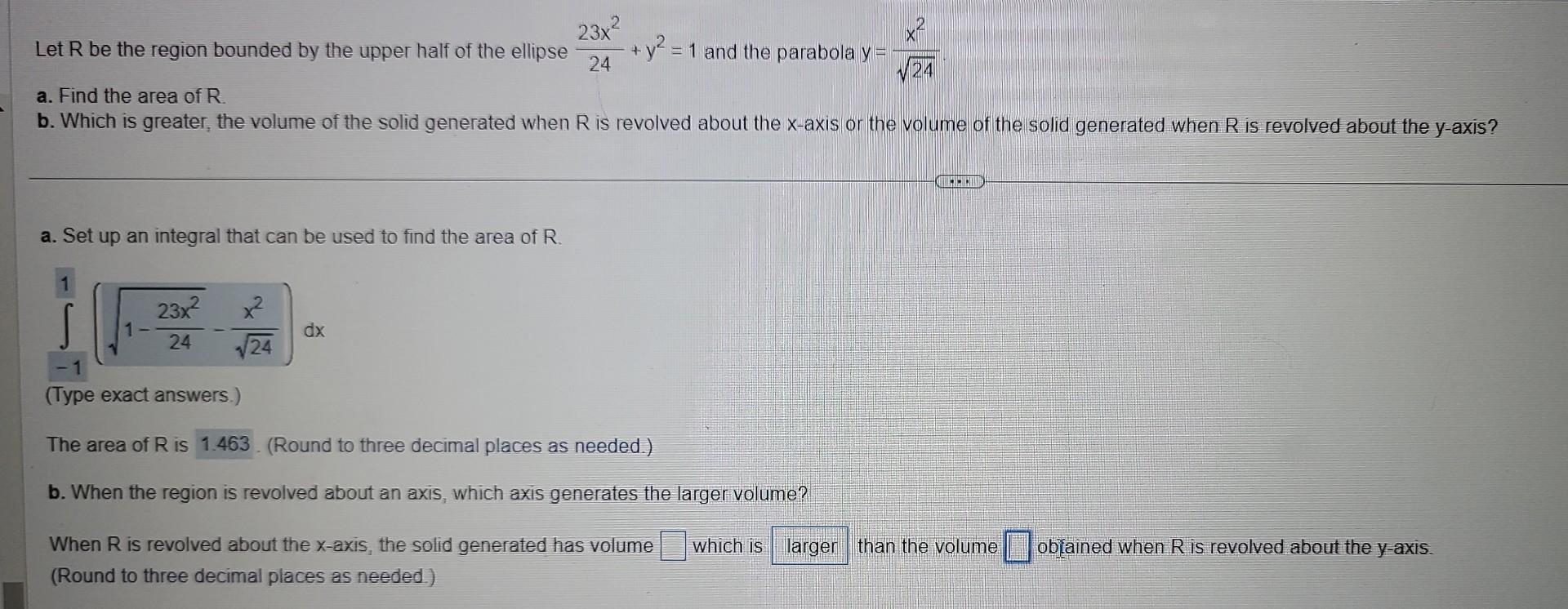 Solved Let R be the region bounded by the upper half of the | Chegg.com