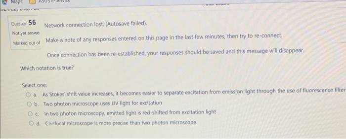 Solved Question 56 Network connection lost. (Autosave | Chegg.com
