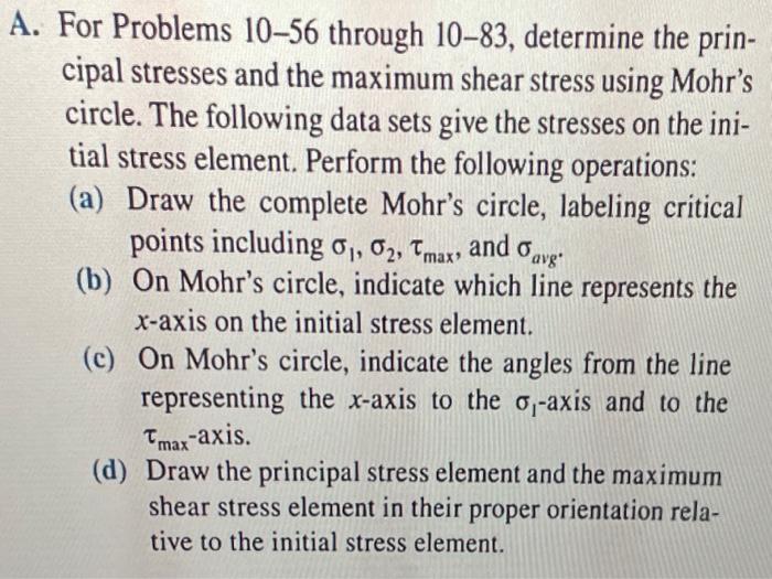 Solved For Problems 10−56 through 10−83, determine the | Chegg.com