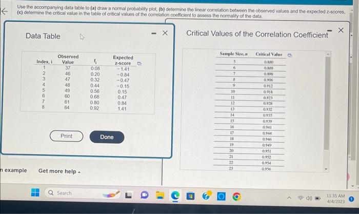 Use the accompanying data table to (a) draw a normal | Chegg.com