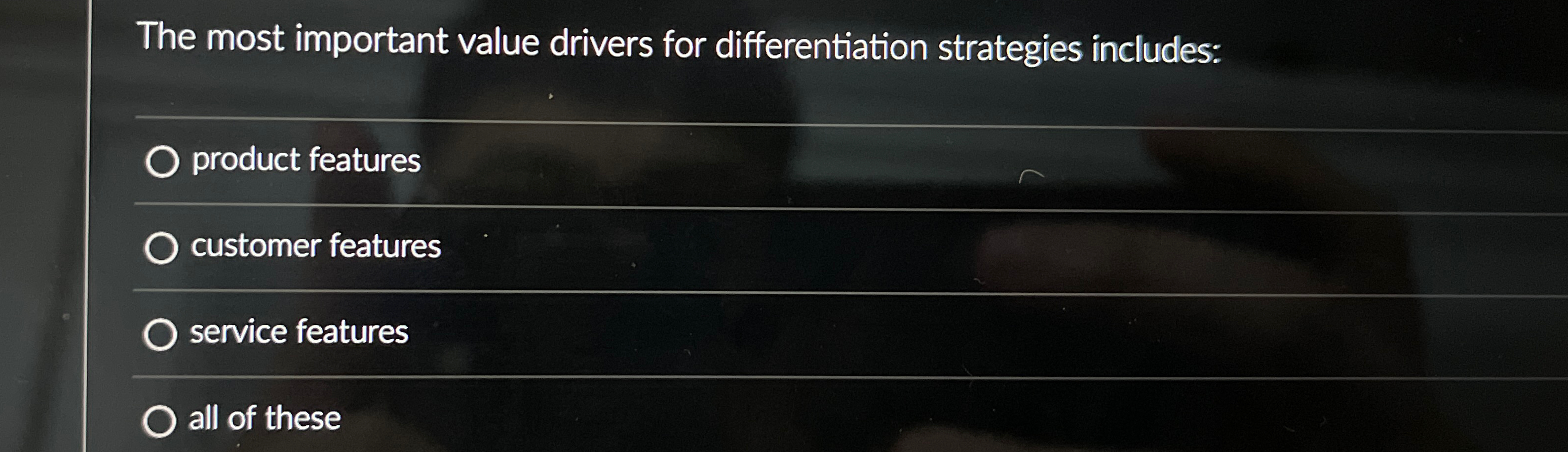 Solved The most important value drivers for differentiation | Chegg.com