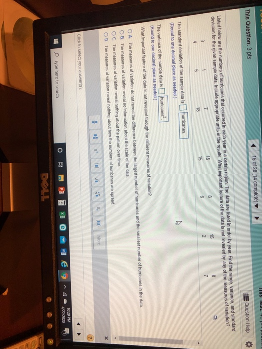 Solved Inis 1 16 of 28 (14 complete) This Question: 3 pts | Chegg.com Solved Inis 1 16 of 28 (14 complete) This Question: 3 pts | Chegg.com