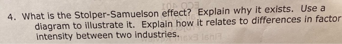 Solved 4. What is the Stolper-Samuelson effect? Explain why | Chegg.com