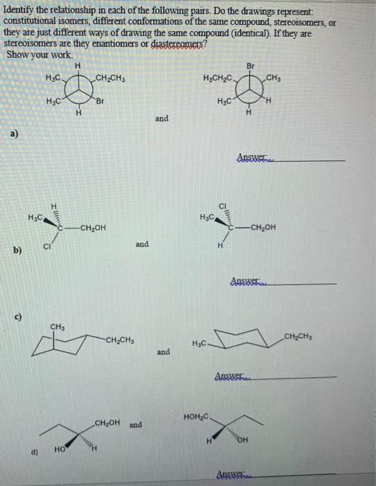 Solved Identify the relationship in each of the following | Chegg.com
