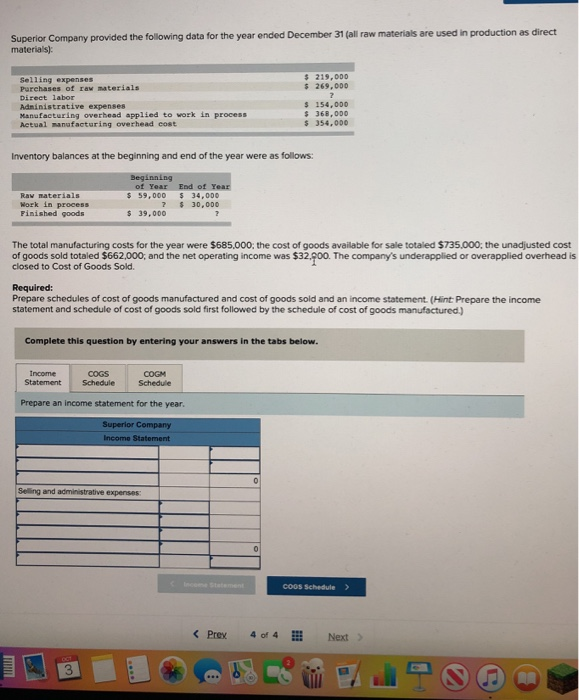 Solved Superior Company provided the following data for the | Chegg.com