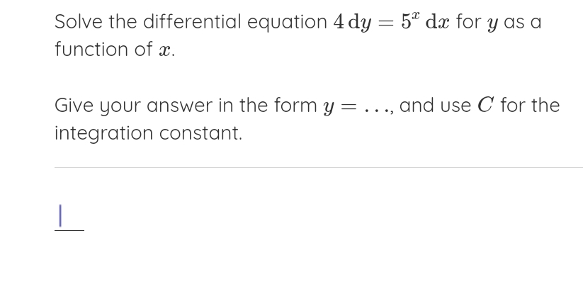 Solved Solve the differential equation 4dy=5xdx ﻿for y ﻿as a | Chegg.com